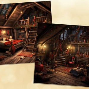 Printable the Night Before Christmas Digital Papers, Santa Page, Noel ...