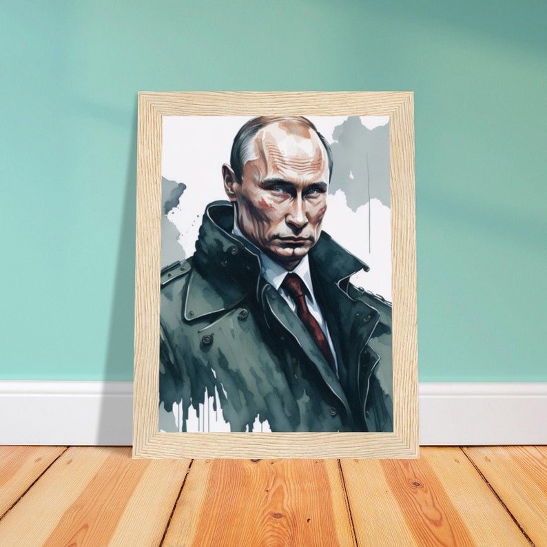 Putin Art Print Poster, Watercolor Presidential Portrait, Modern Wall ...