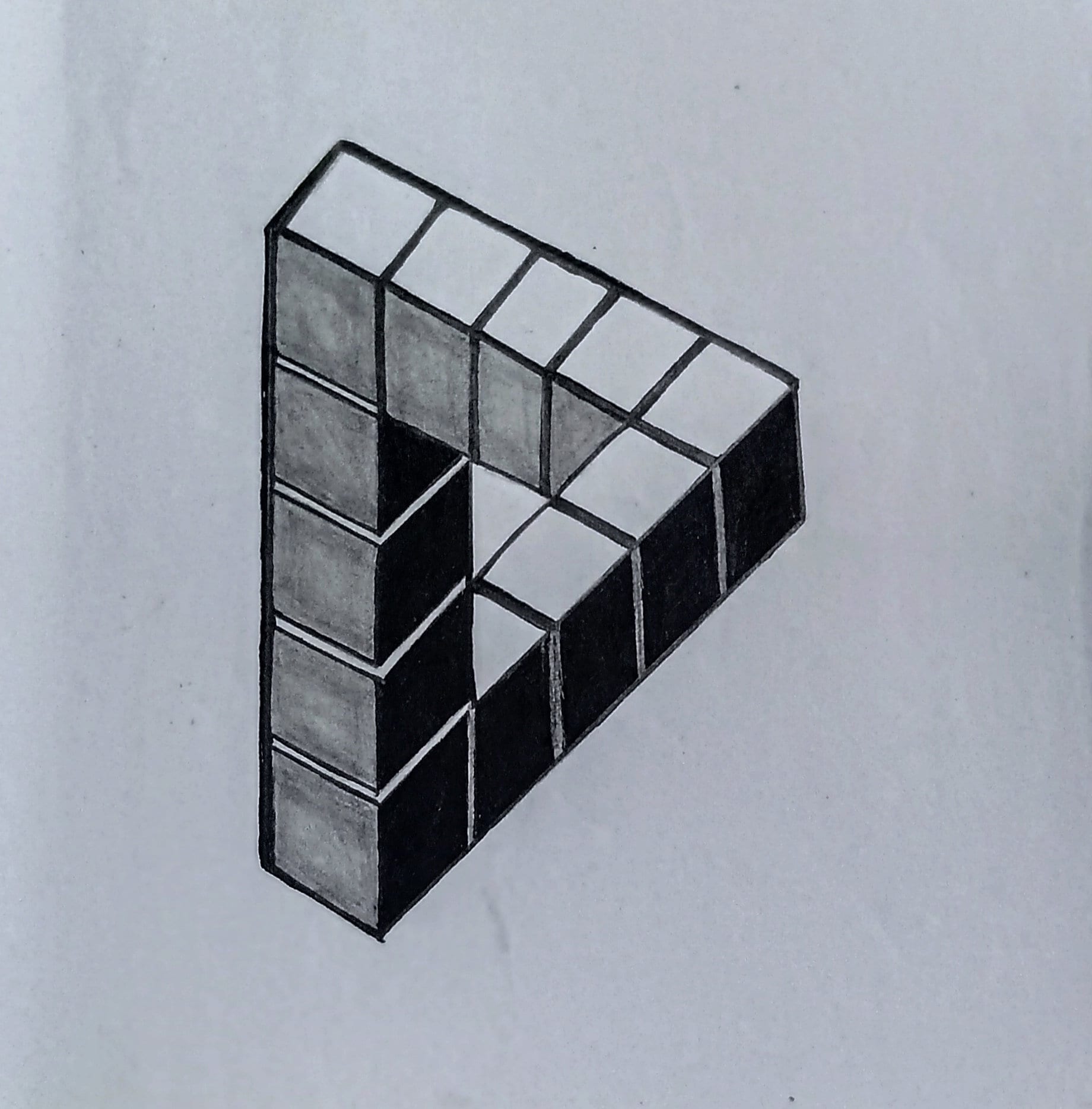 Optical Illusion Triangle Drawing - Etsy