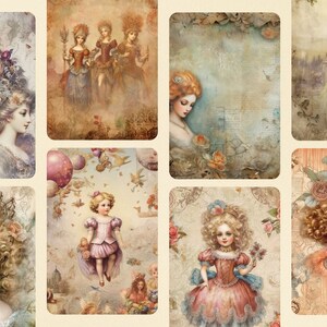 Vintage Princess Digital Paper Kit for Junk Journal | ATC Cards ...