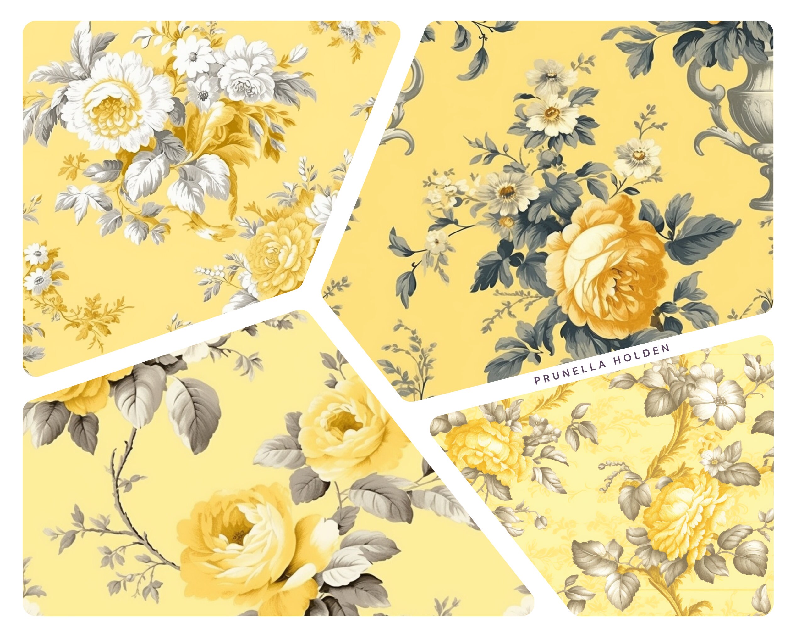 French Wallpaper Digital Prints: Elegant Handmade Designs in Pale Blue ...