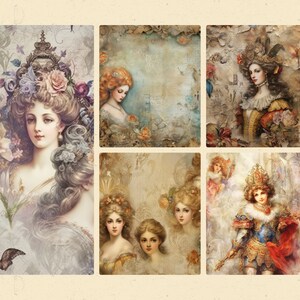 Vintage Princess Digital Paper Kit for Junk Journal | ATC Cards ...