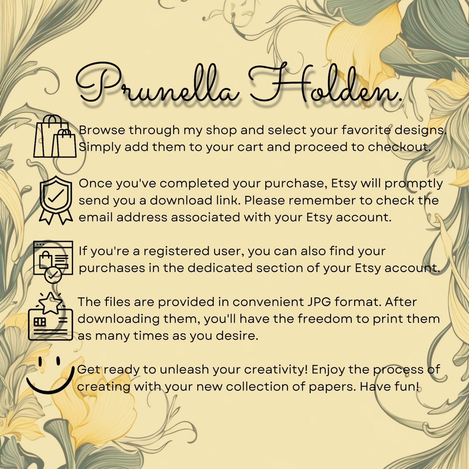 Set of 15 Elegant Monochrome Floral Page Borders - Digital Download - Etsy