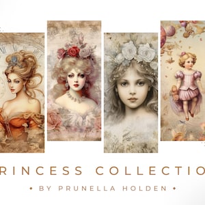 Vintage Princess Digital Paper Kit for Junk Journal | ATC Cards ...