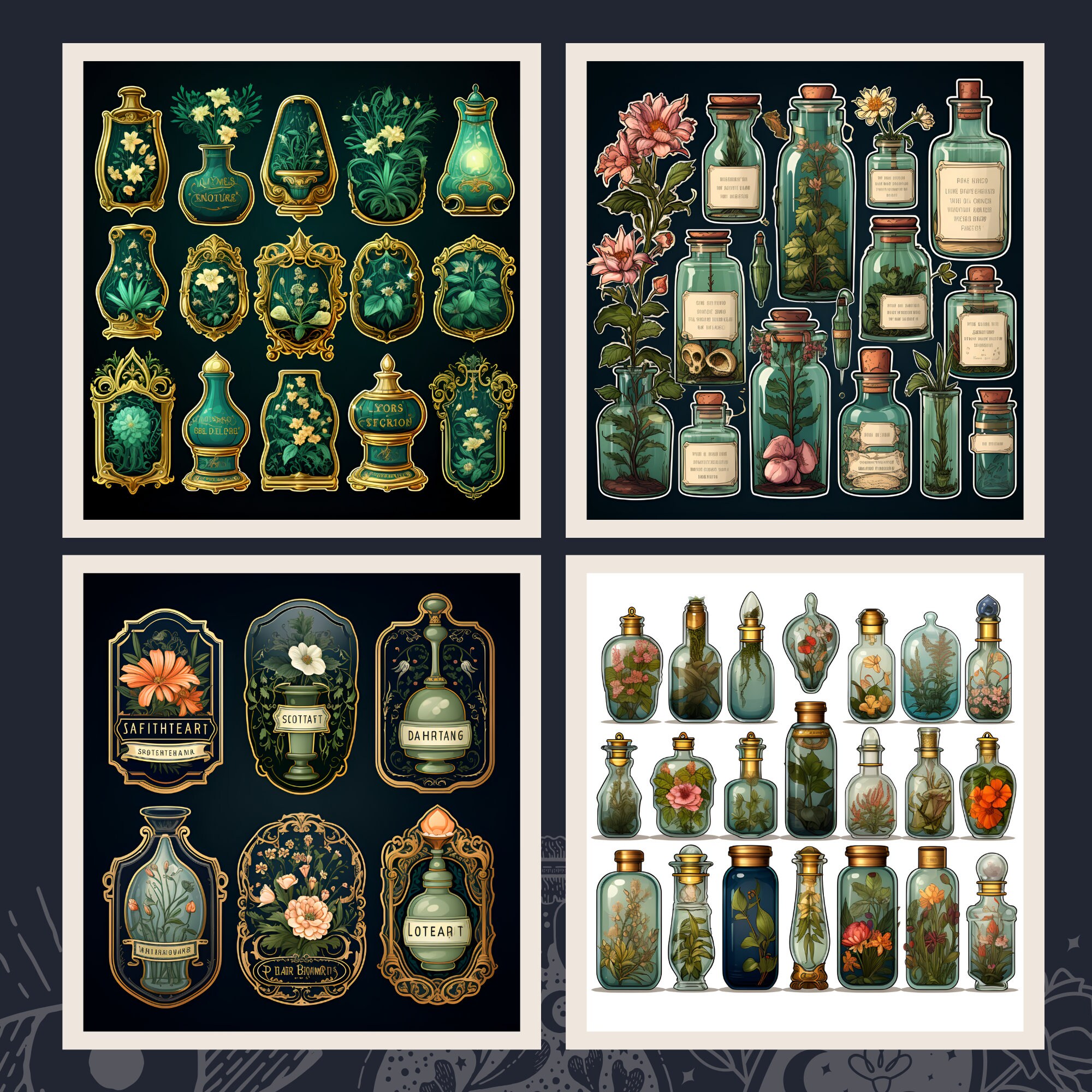 30 Potion Bottle Stickers From the Witch's Apothecary for Junk Journal ...