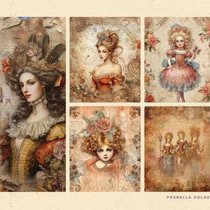 Vintage Princess Digital Paper Kit for Junk Journal | ATC Cards ...