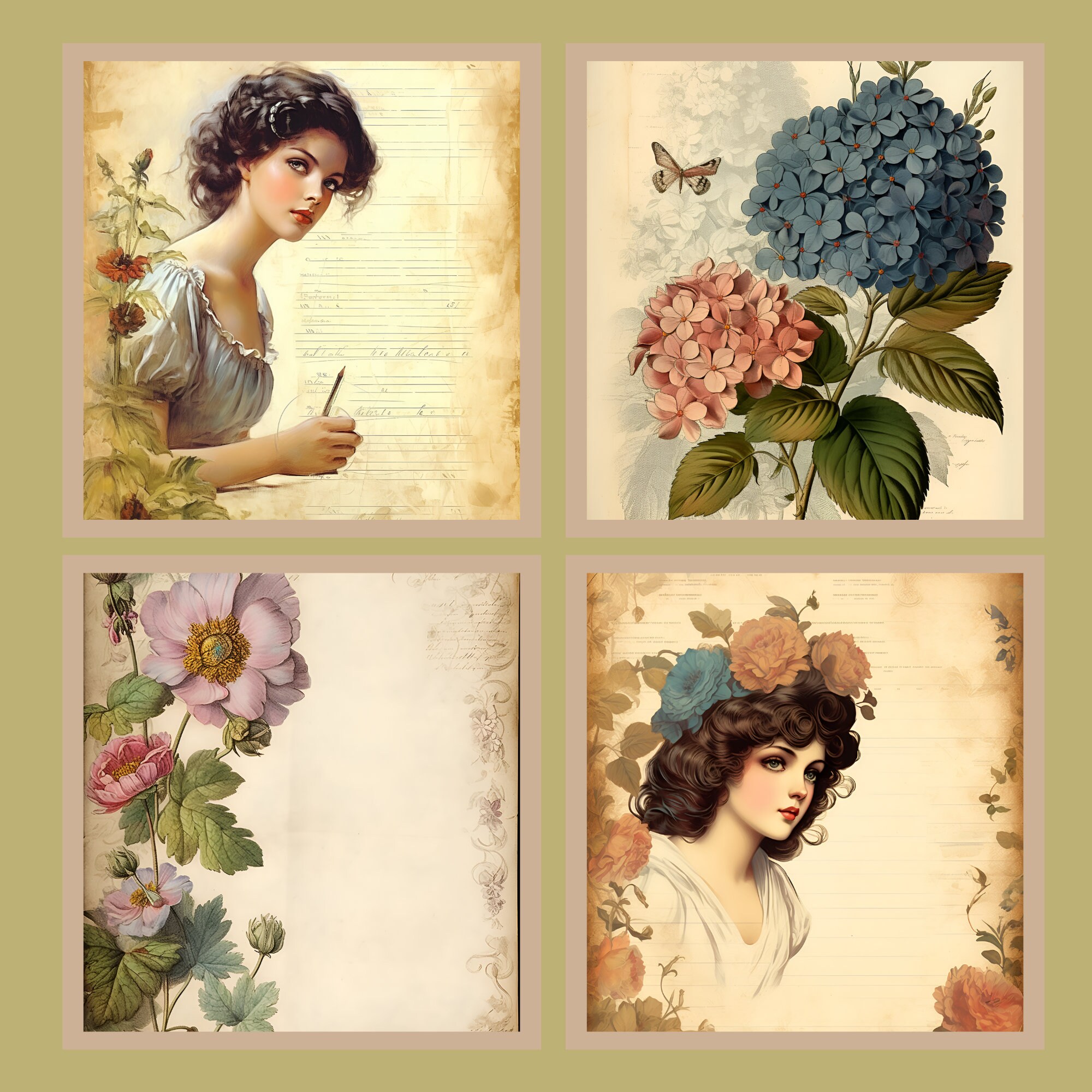 30 Botany Journal Pages Plus 12 Free Vintage Floral Illustrated ...