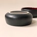 Handmade Rustic Red Stoneware Breakfast Bowl Set: Modern Red Black ...