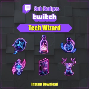 Tech Wizard Sub Badge for Twitch - Elevate Your Stream With Cutting ...