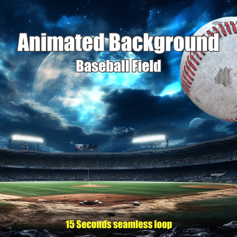 Animated Background - Baseball Field - Dynamic Diamond Dreams - Animated Baseball Field Backdrop ...