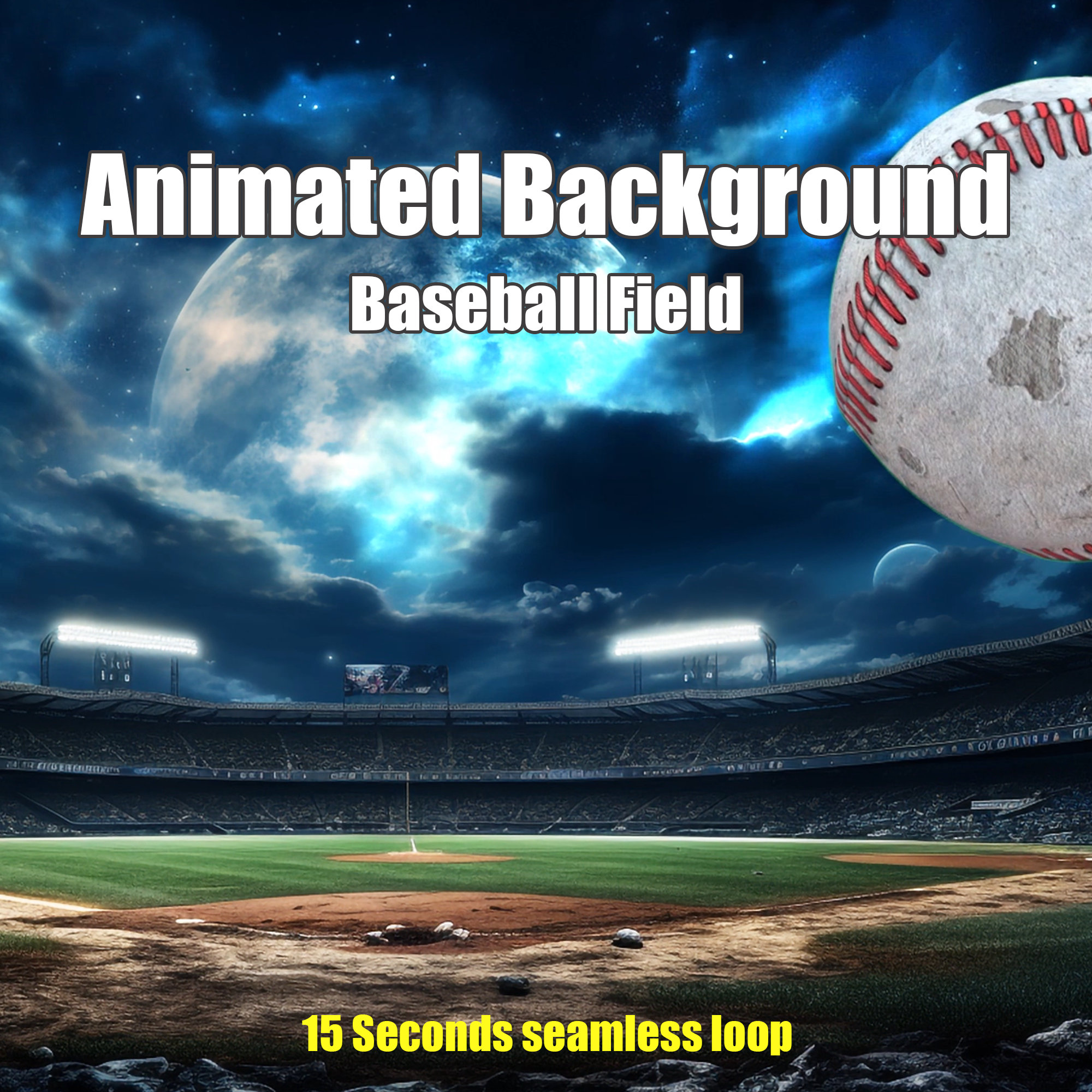 Animated Background - Baseball Field - Dynamic Diamond Dreams - Animated Baseball Field Backdrop ...