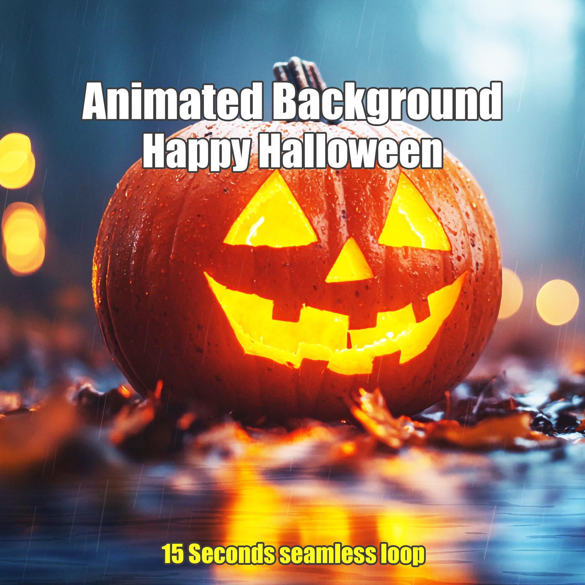 Animated Background - Happy Halloween - Festive Spooky Scene for Vtuber ...