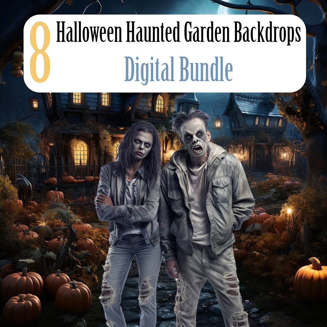 8 Spooky Halloween Haunted Garden Backdrops Frightening Nightscapes for ...