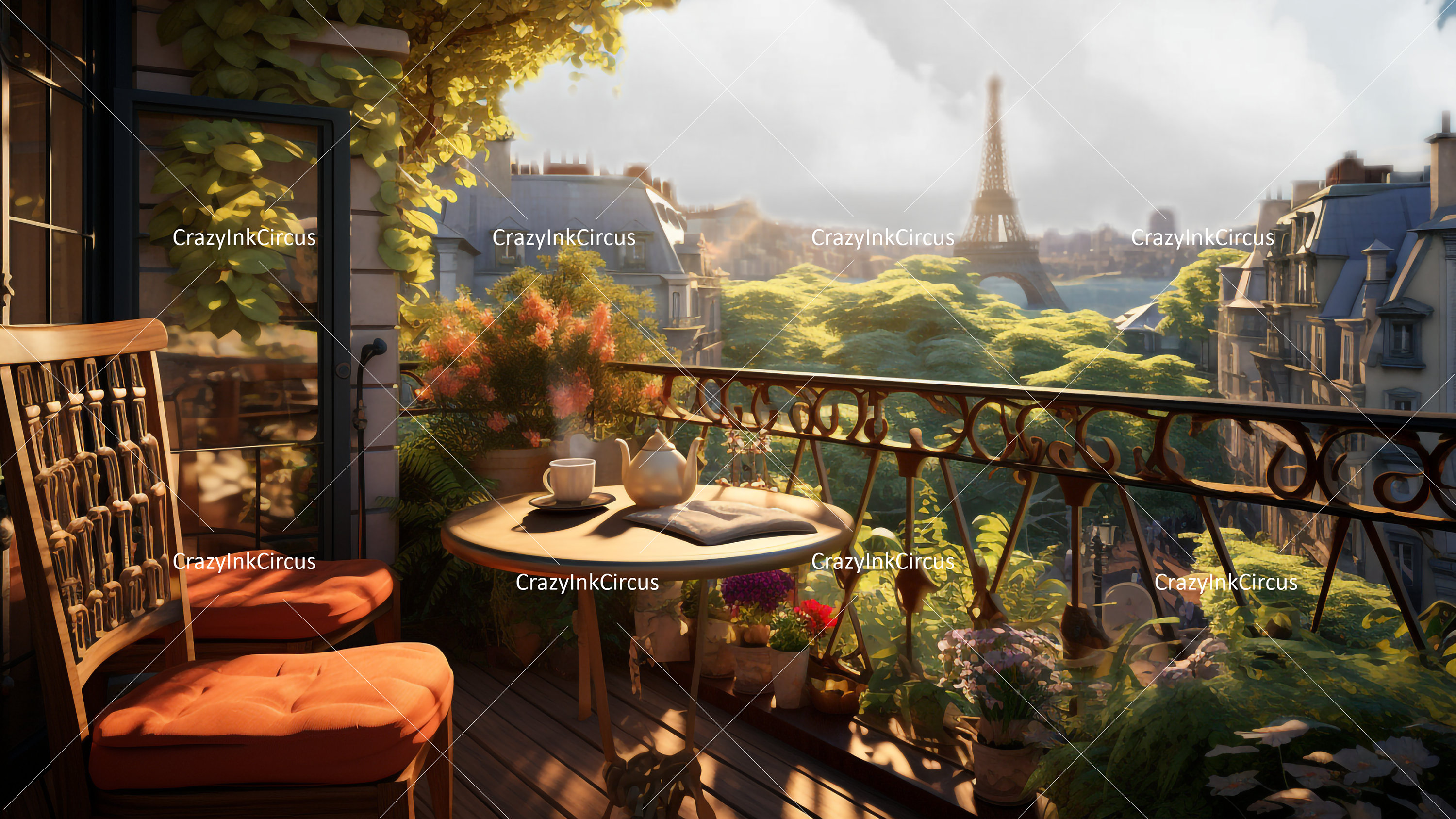 Animated Background - Parisian Balcony - Animated Morning Balcony With ...