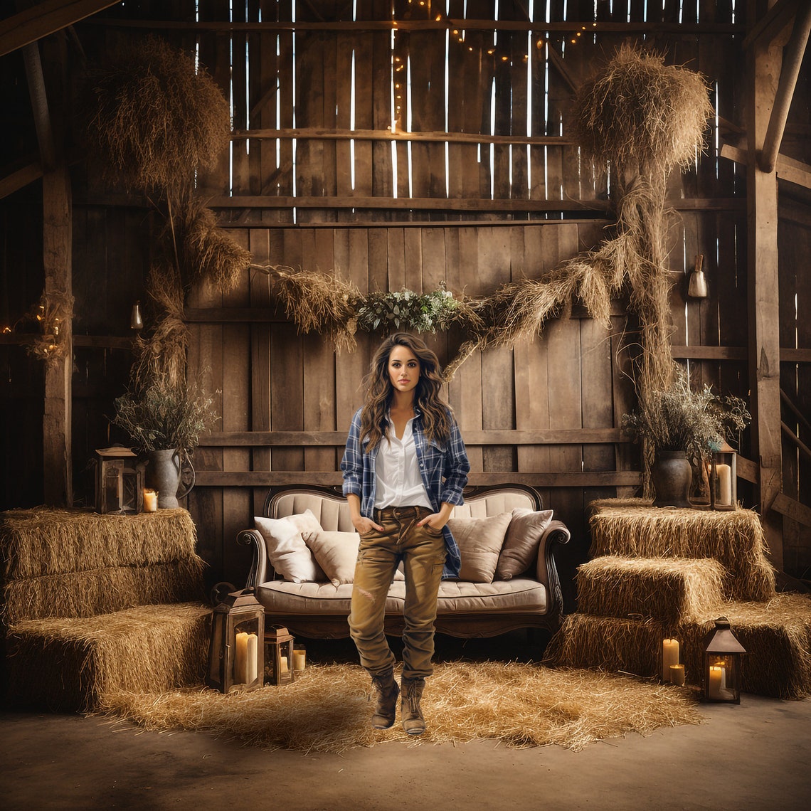 8 Digital Backdrops: Rustic Barn Elegance Ideal for Barnyard Scenes ...