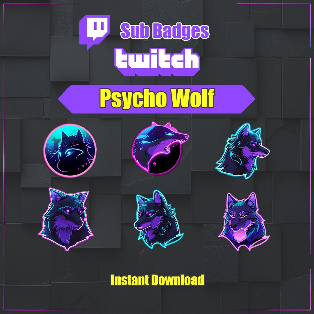 Psycho Wolf Sub Badges - Elevate Your Twitch Channel With Striking and ...
