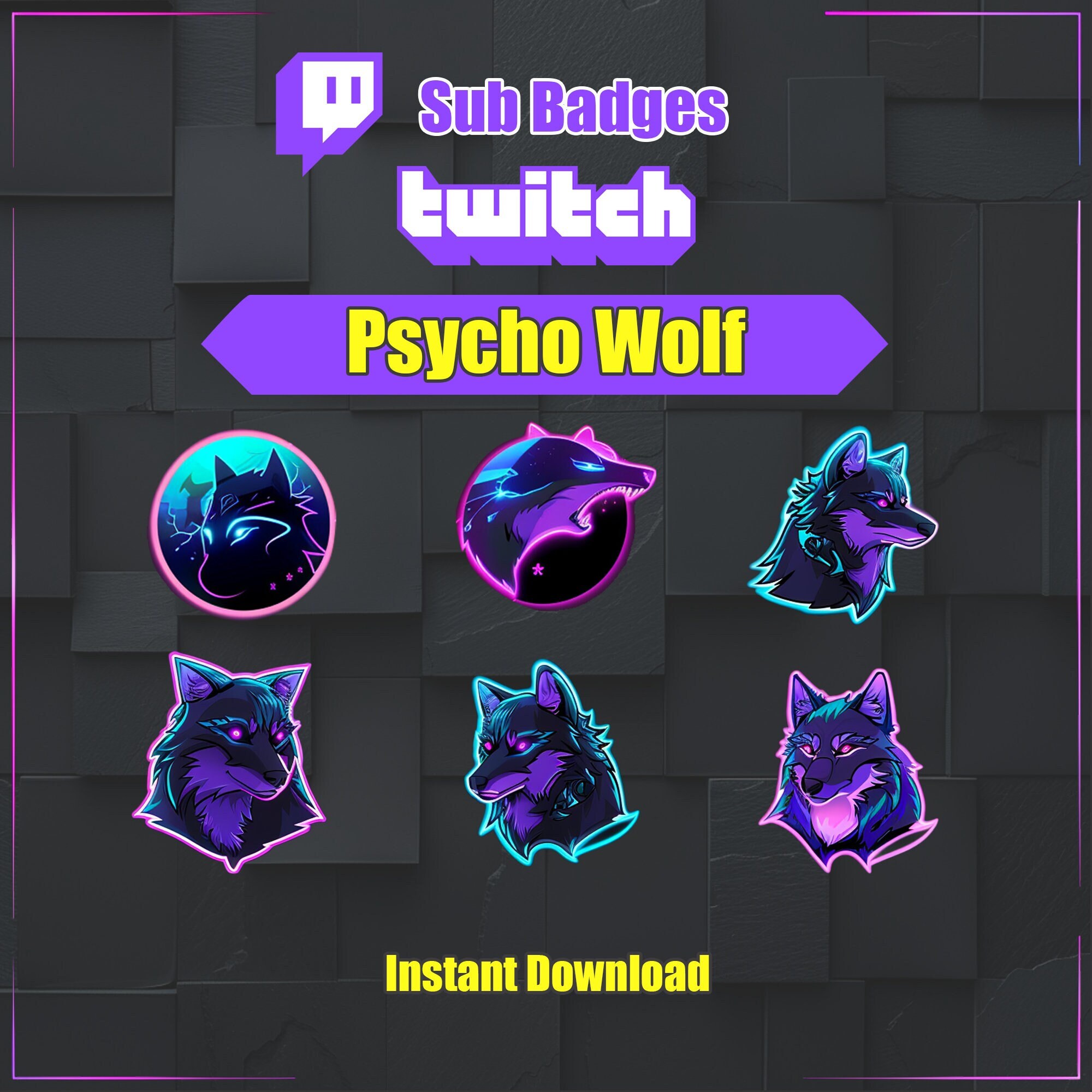 Psycho Wolf Sub Badges - Elevate Your Twitch Channel With Striking and ...