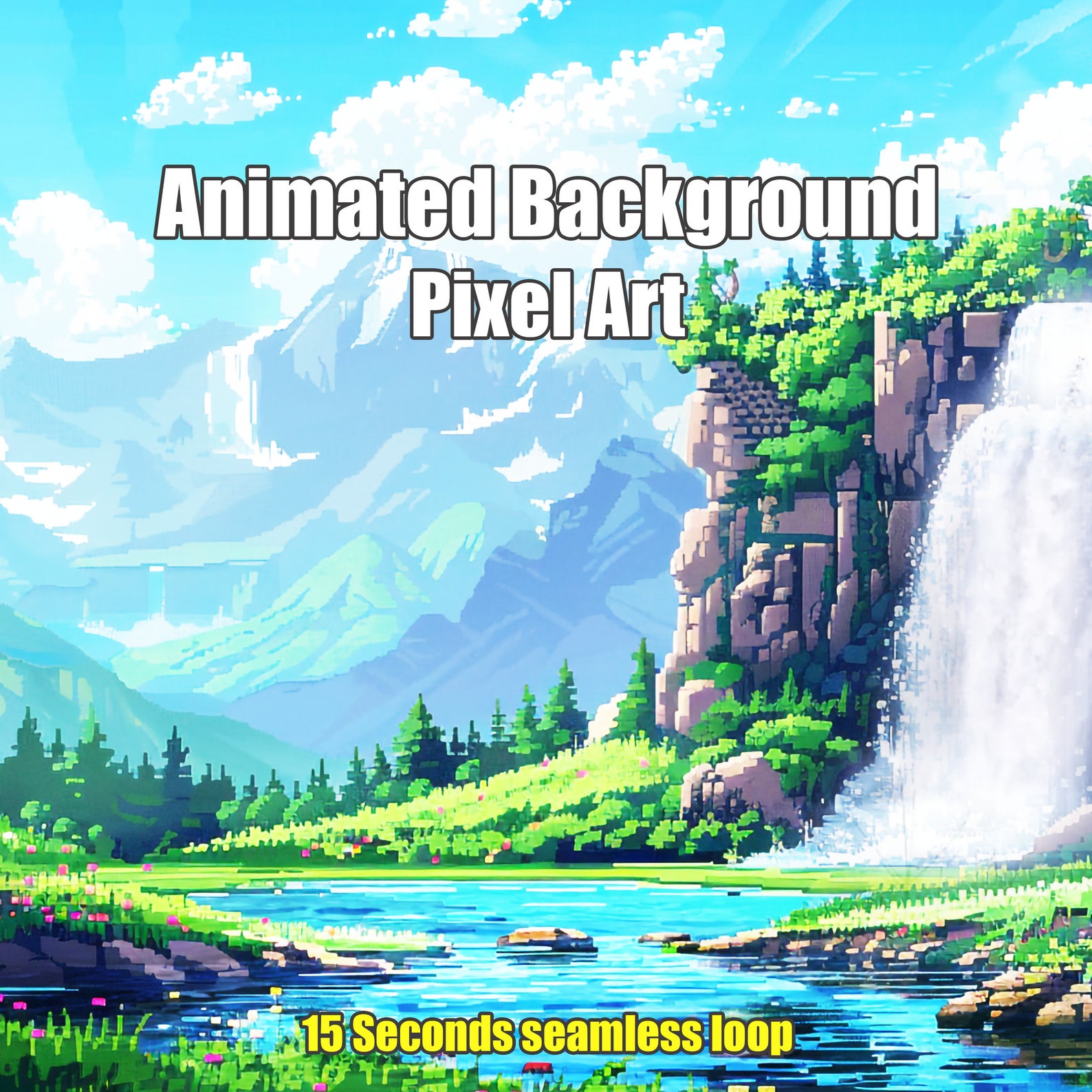 Animated Background - Pixel Art - Retro Pixel Harmony Bliss - Ideal for ...