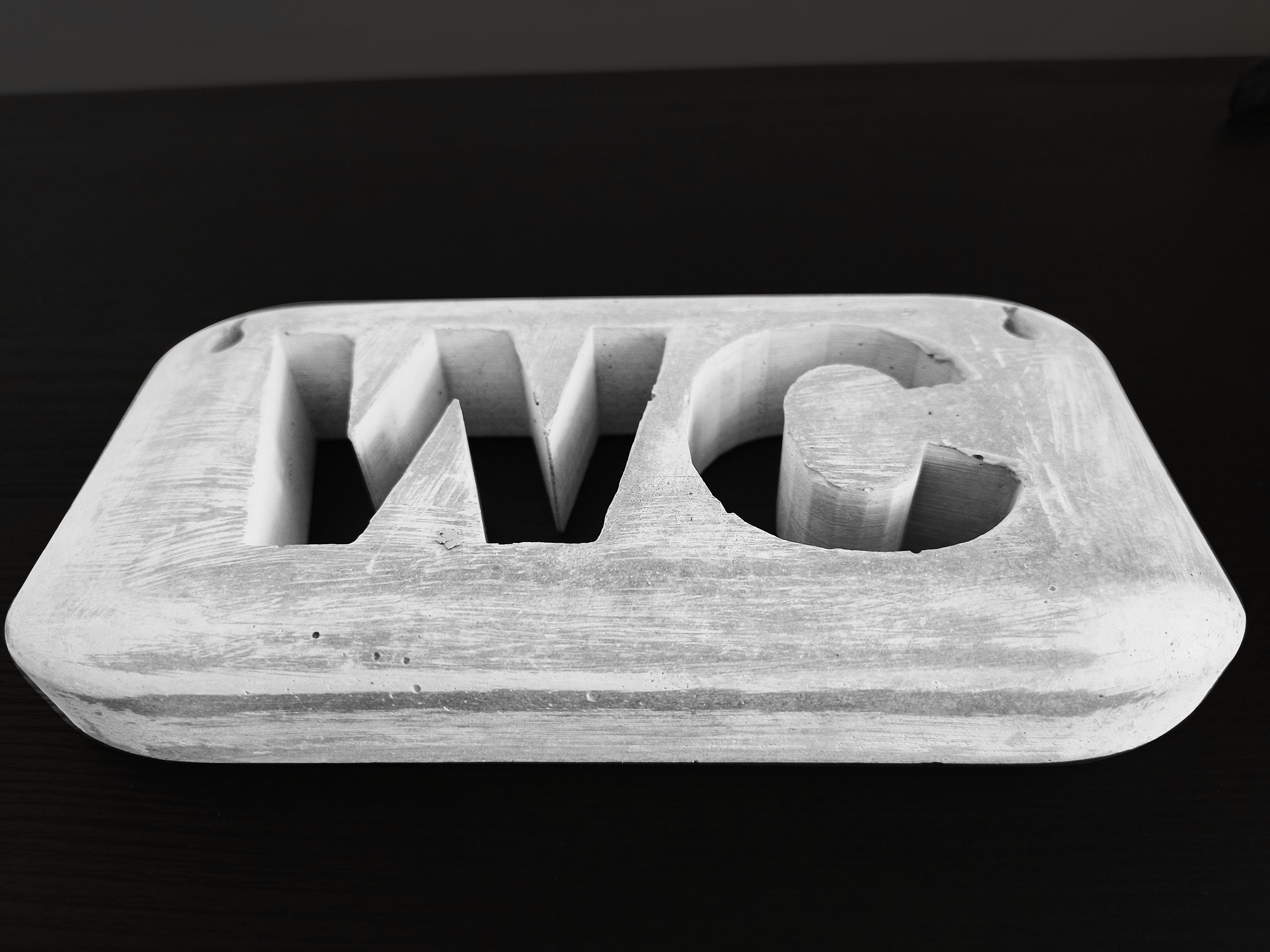 Concrete Toilet Sign, Industrial Design, WC Letters, Waterproof ...