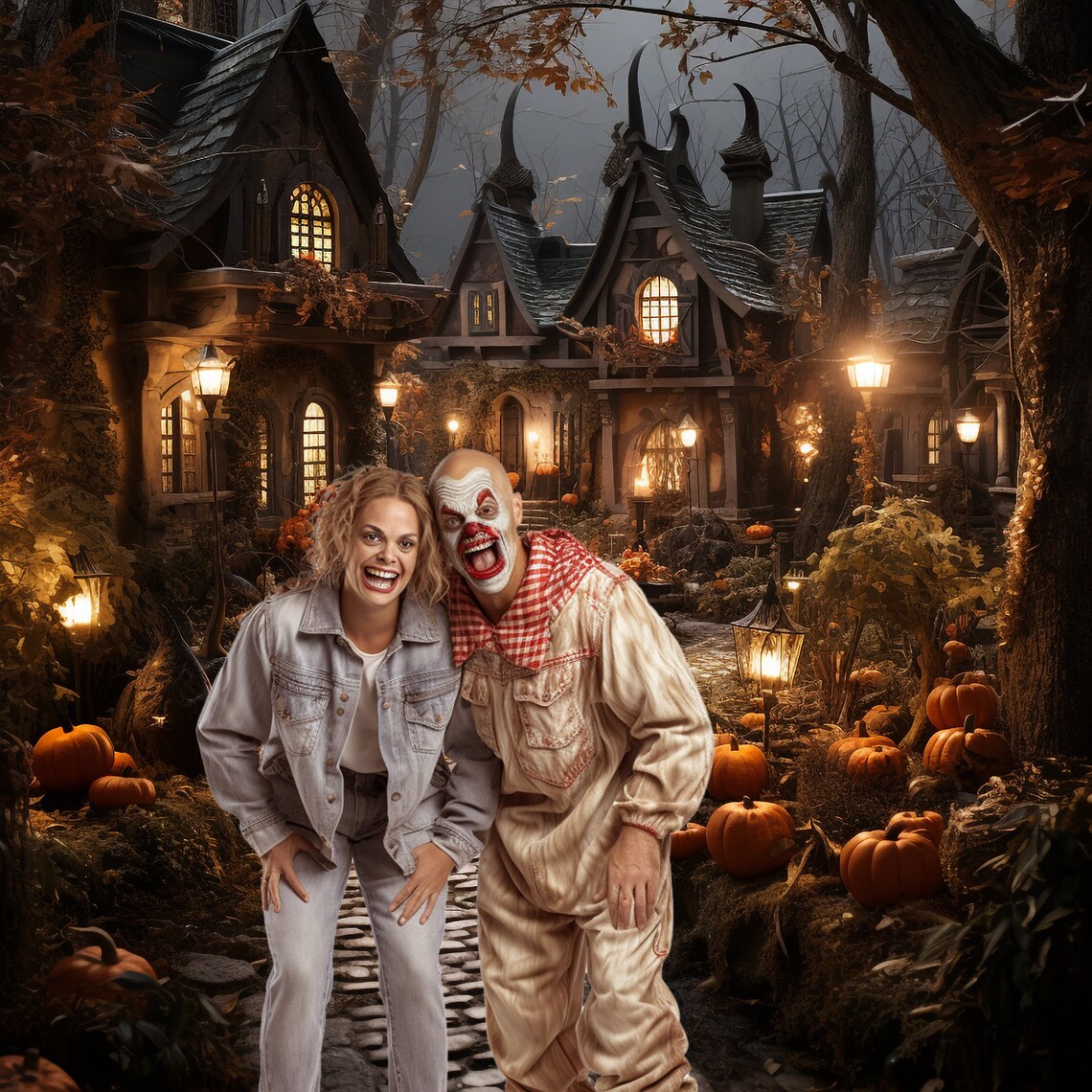 8 Spooky Halloween Haunted Neighborhood Backdrops - Eerie Streetscapes ...