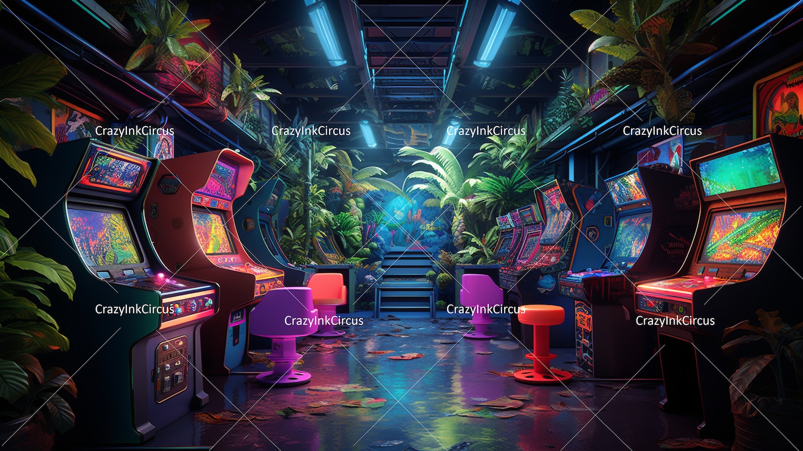Animated Background - Retro Arcade Room - Animated Nostalgic Gaming ...