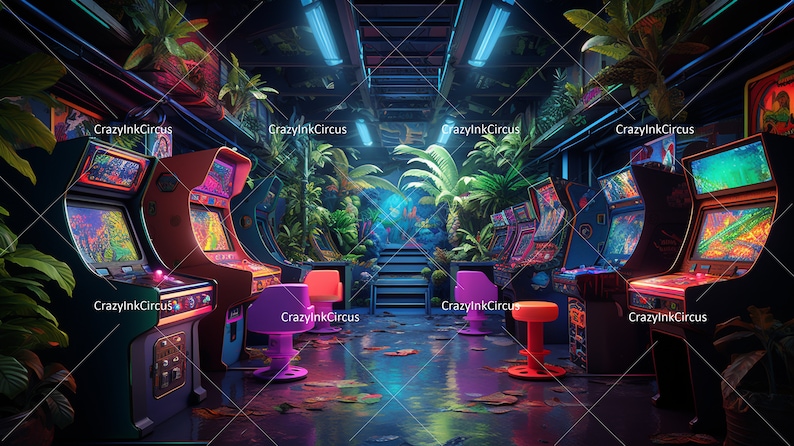 Animated Background - Retro Arcade Room - Animated Nostalgic Gaming ...