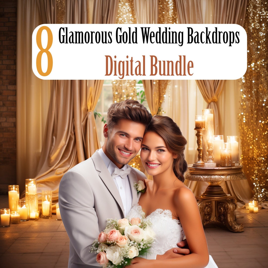 Glamorous Gold Wedding Backdrops - HD Digital Scenes for Luxurious ...