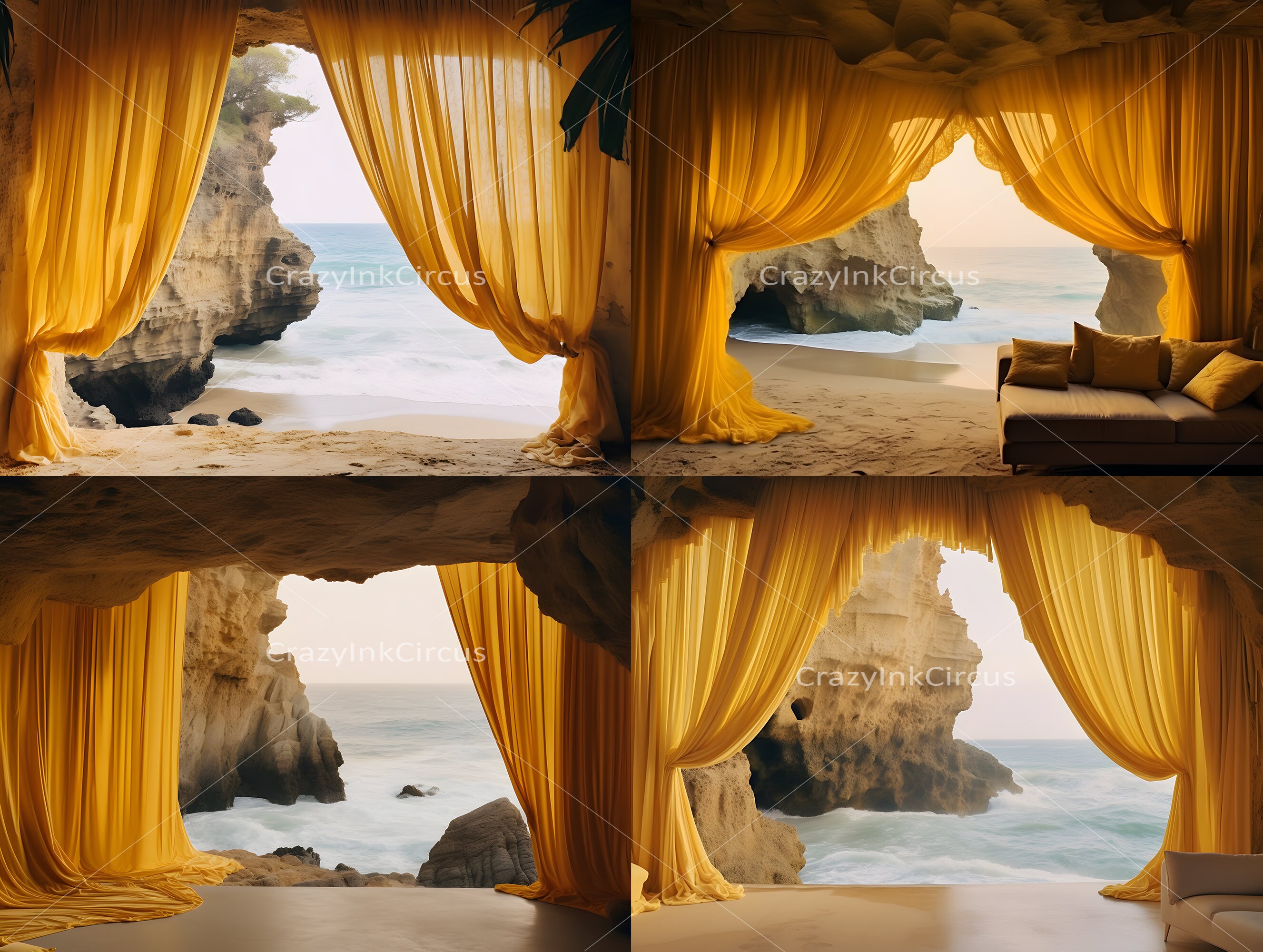 8 Digital Overlays: Enchanting Beach Cave Collection – Perfect for ...