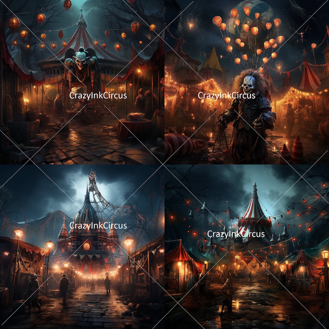 12 Creepy Carnival Backdrops: Circus Horror & Scary Clowns - Perfect ...