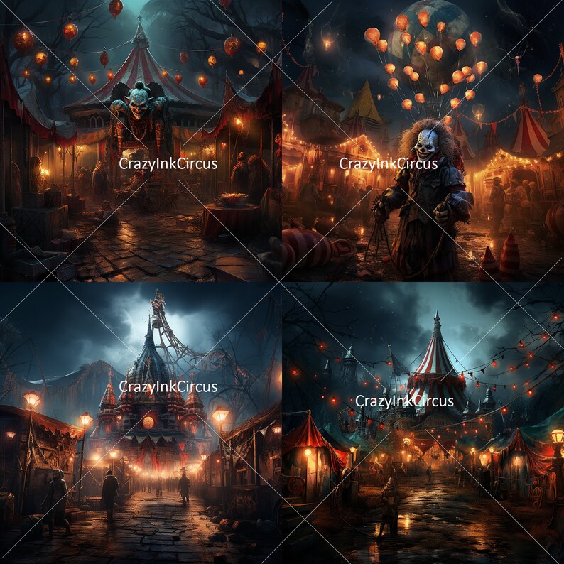 12 Creepy Carnival Backdrops: Circus Horror & Scary Clowns - Perfect ...