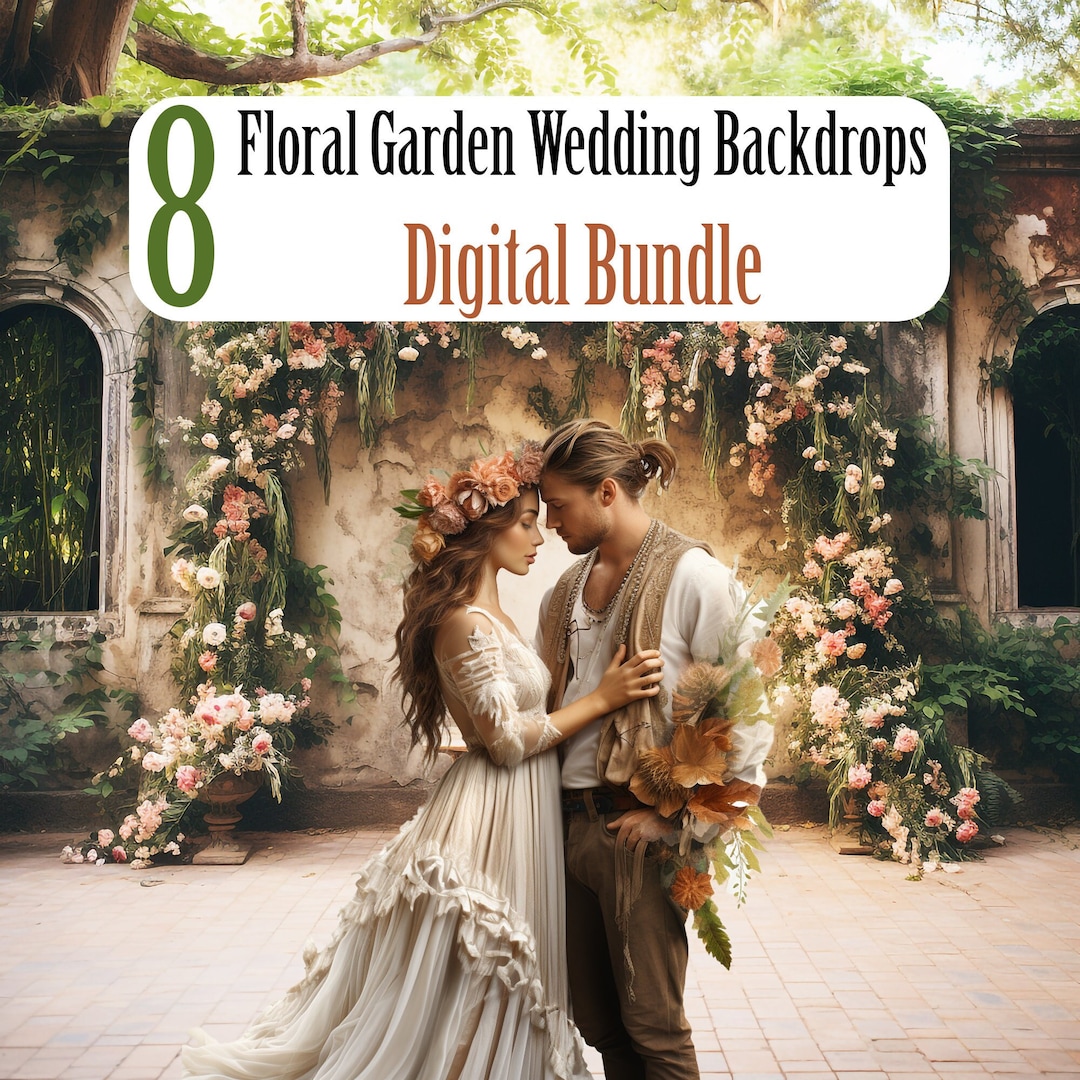 8 Floral Garden Wedding Backdrops - HD Overlays - Perfect for Whimsical ...