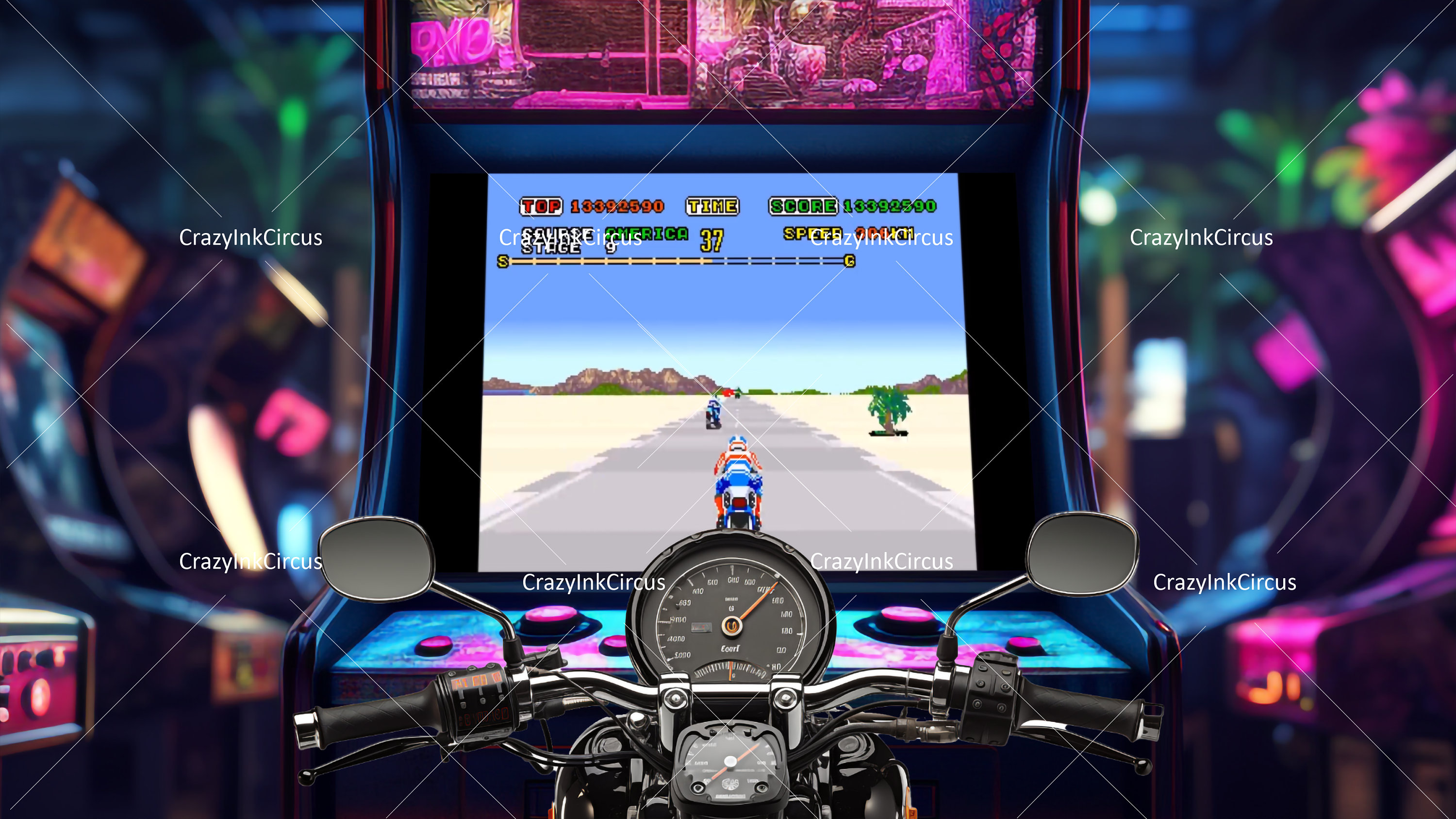 Animated Background - Arcade Motorbike Ride - Virtual Excursion ...