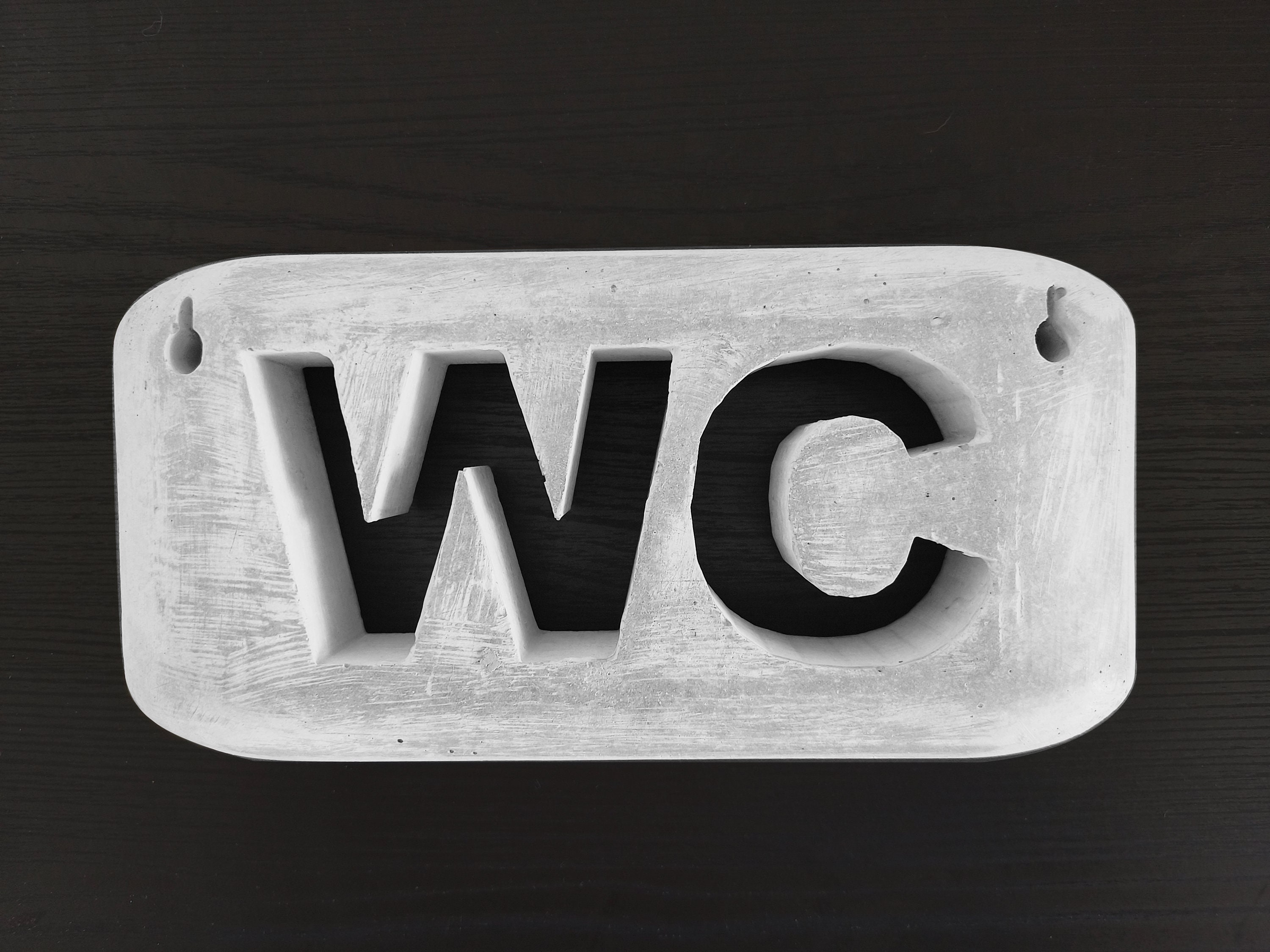 Concrete Toilet Sign, Industrial Design, WC Letters, Waterproof ...