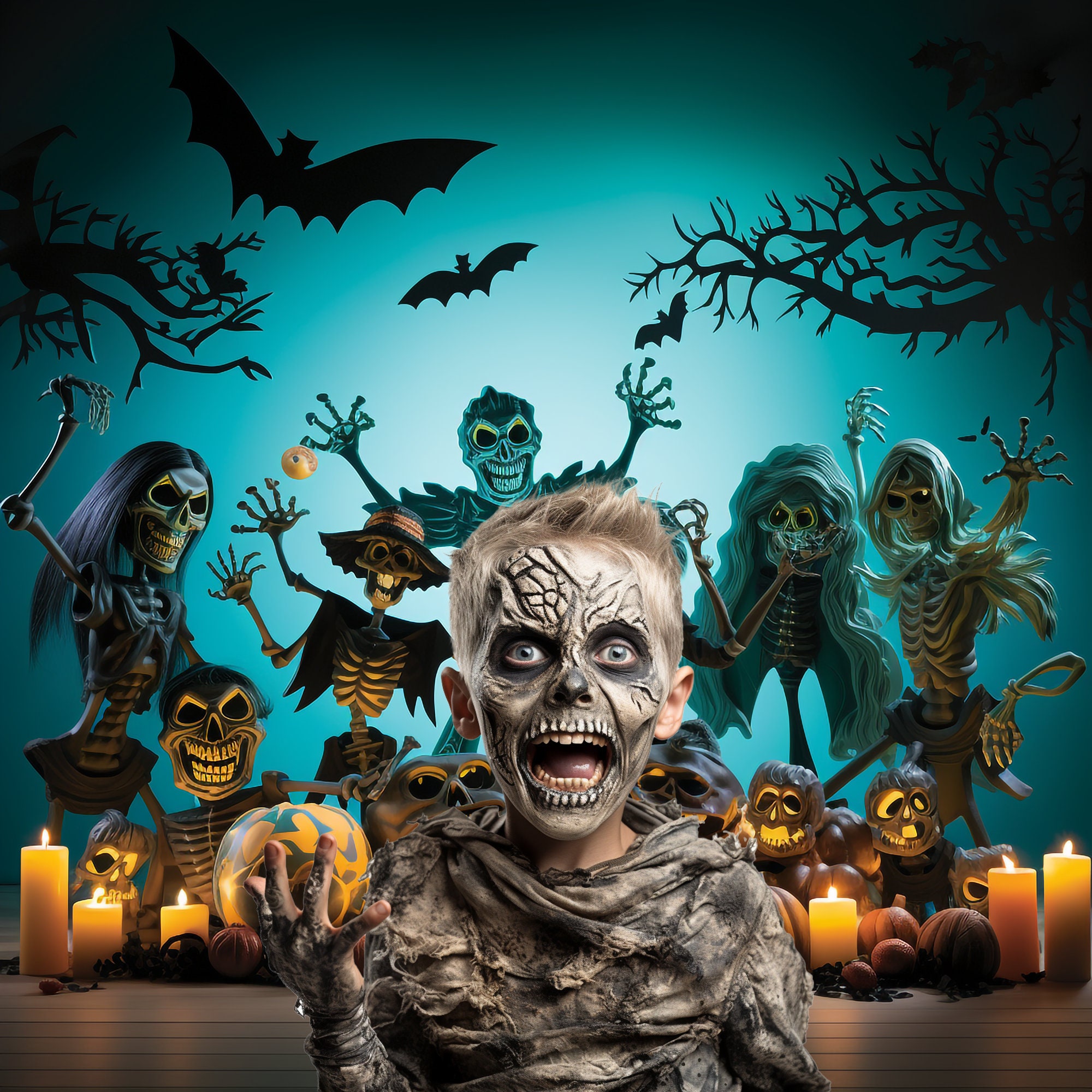 8 Halloween Monster Backdrops - Spooktacular Party Scene Collection ...