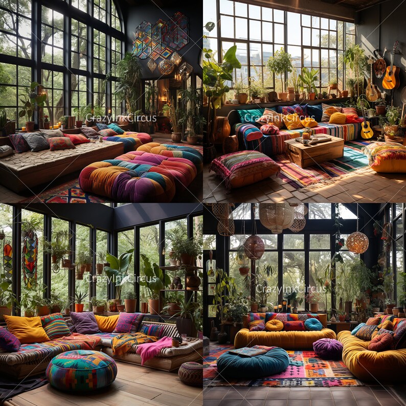 8 Digital Backdrops: Bohemian Dream Room Collection – Ideal for ...