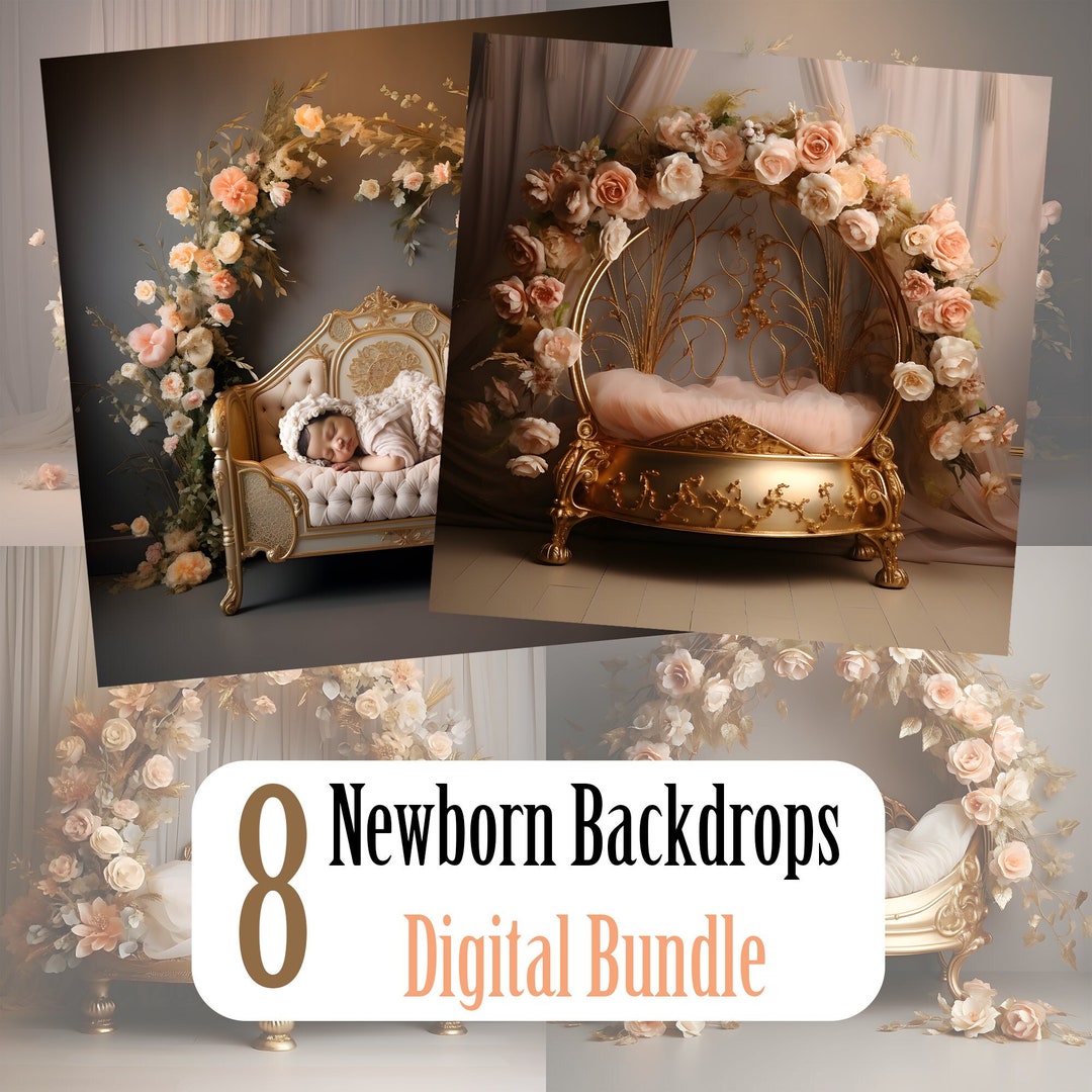 8 Digital Overlays: Serene Newborn Crib Collection Ideal for - Etsy