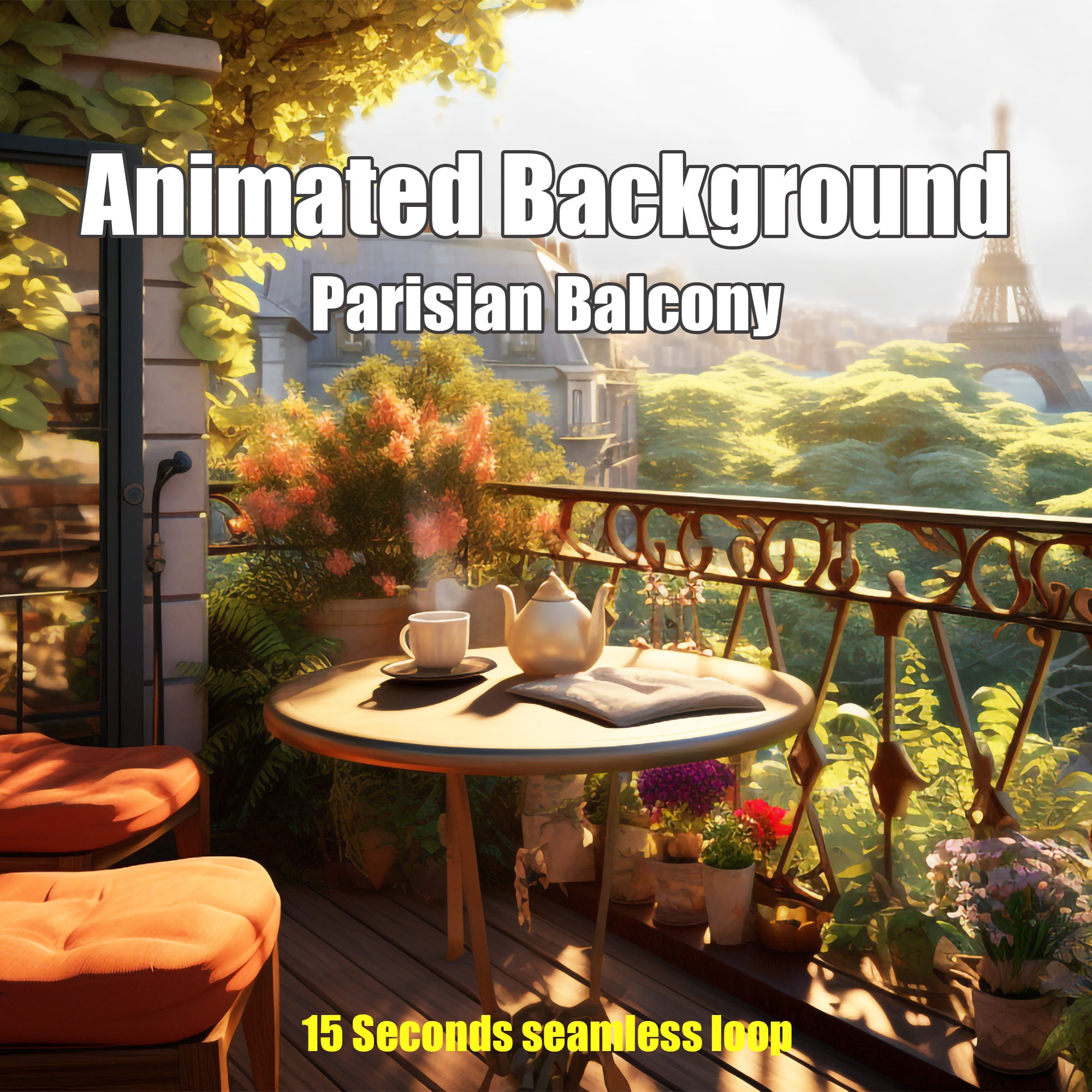 Animated Background - Parisian Balcony - Animated Morning Balcony With ...