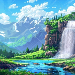 Animated Background - Pixel Art - Retro Pixel Harmony Bliss - Ideal for ...