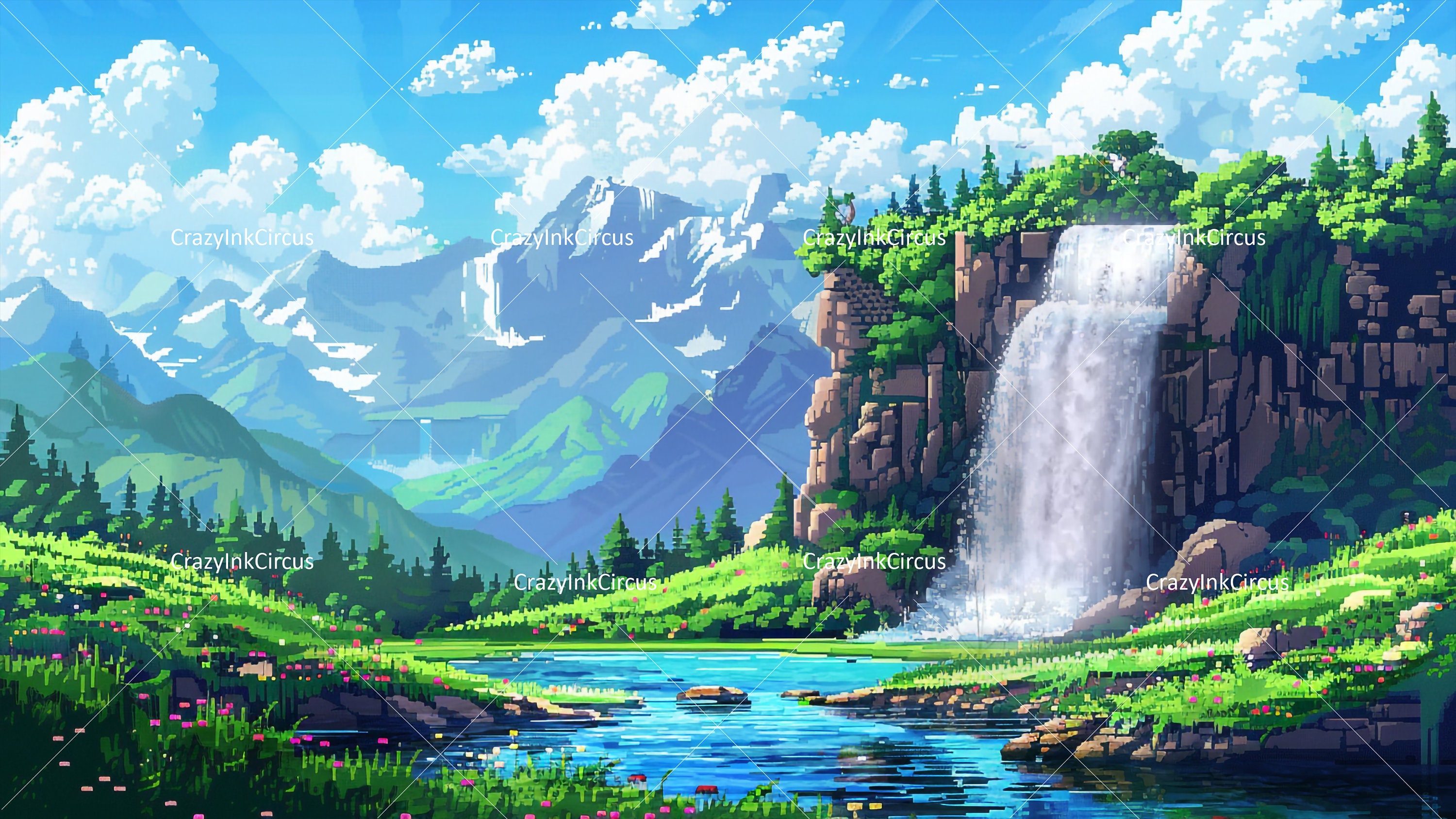 Animated Background - Pixel Art - Retro Pixel Harmony Bliss - Ideal for ...