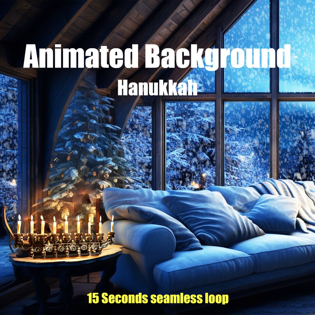 Animated Background - Hanukkah Haven- Festive Living Room Background ...