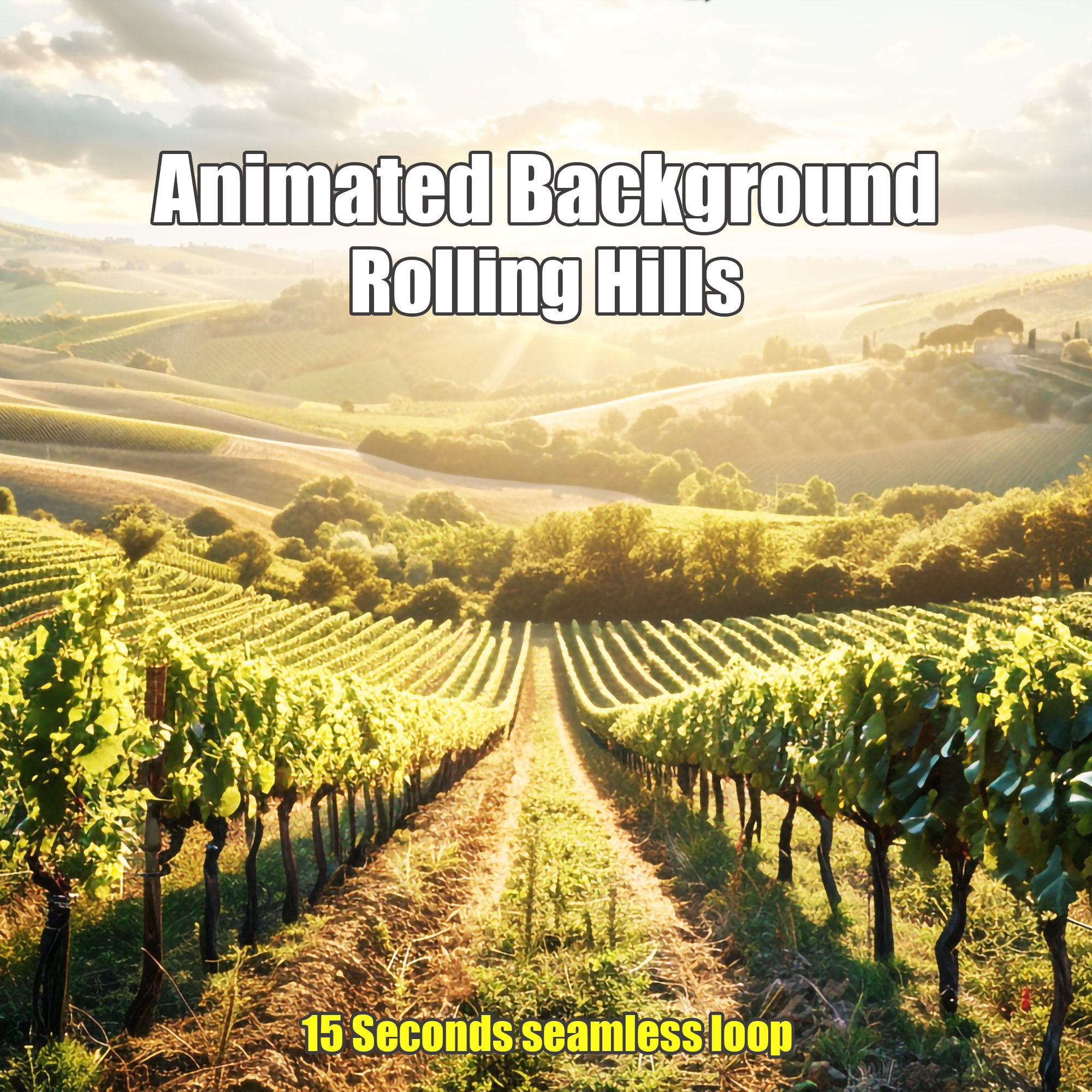 Animated Background - Rolling Hills - Tranquil Landscape Retreat ...