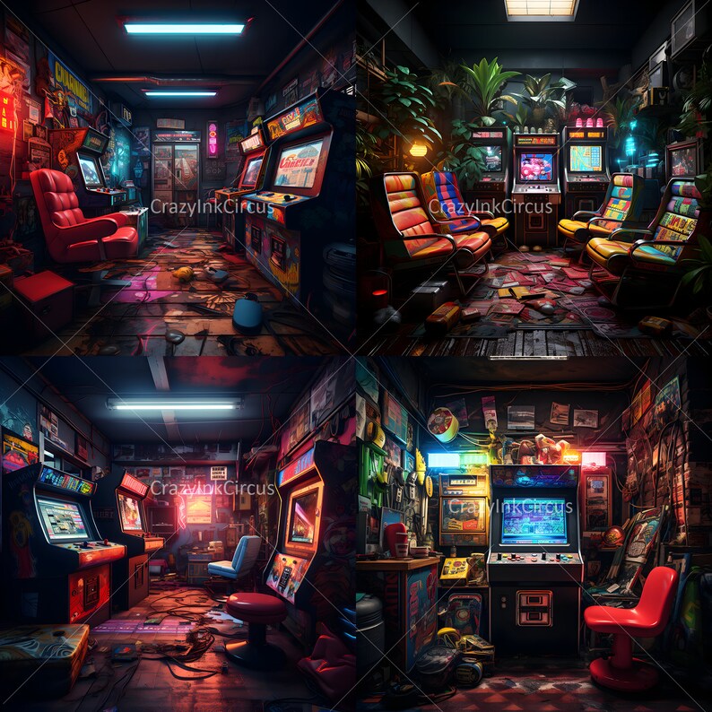8 Digital Backdrops - Nostalgic Arcade Adventure Collection – Perfect ...