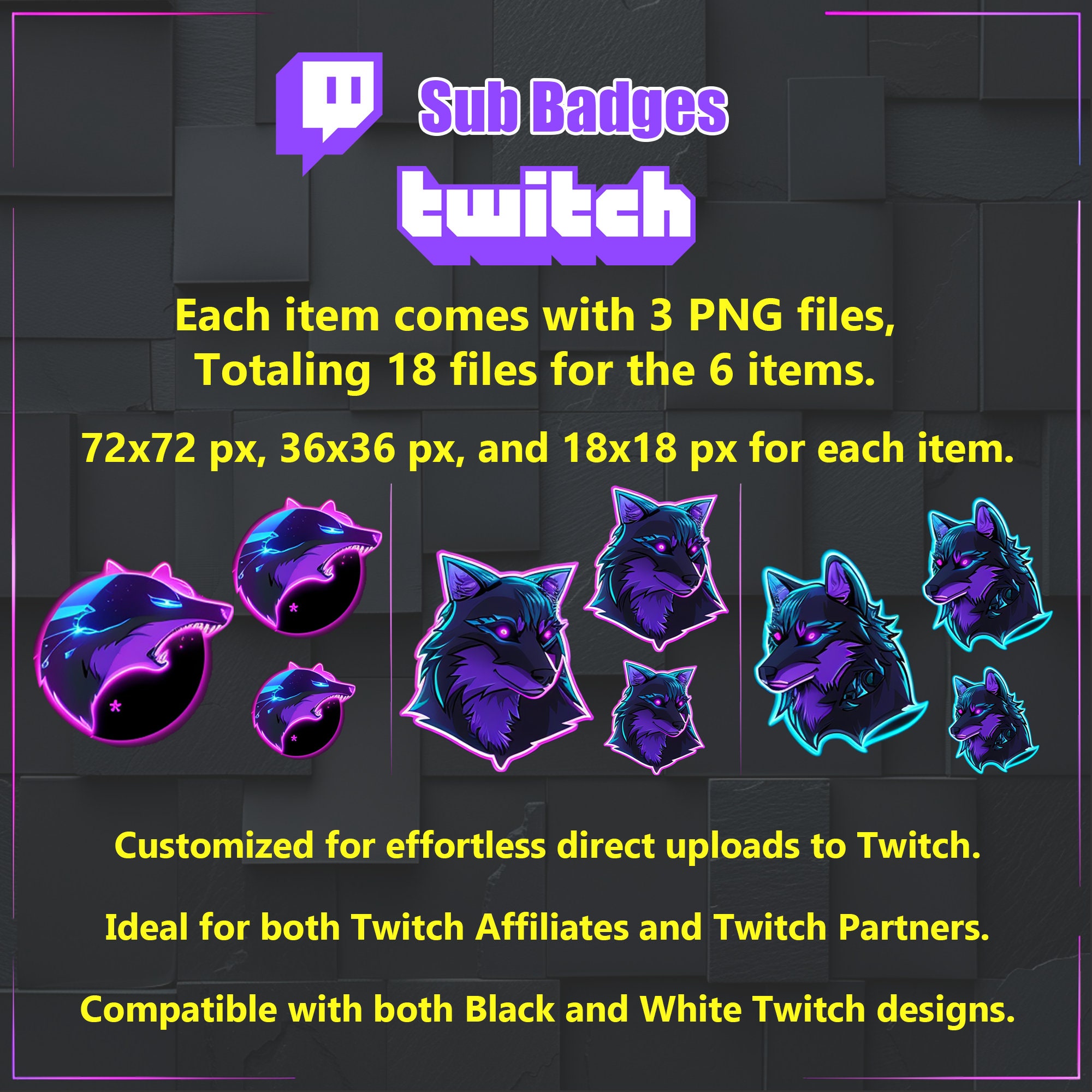 Psycho Wolf Sub Badges - Elevate Your Twitch Channel With Striking and ...