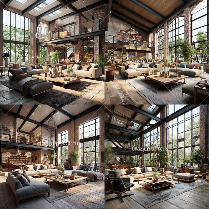 8 Digital Backdrops: Urban Industrial Loft – Ideal for Industrial ...