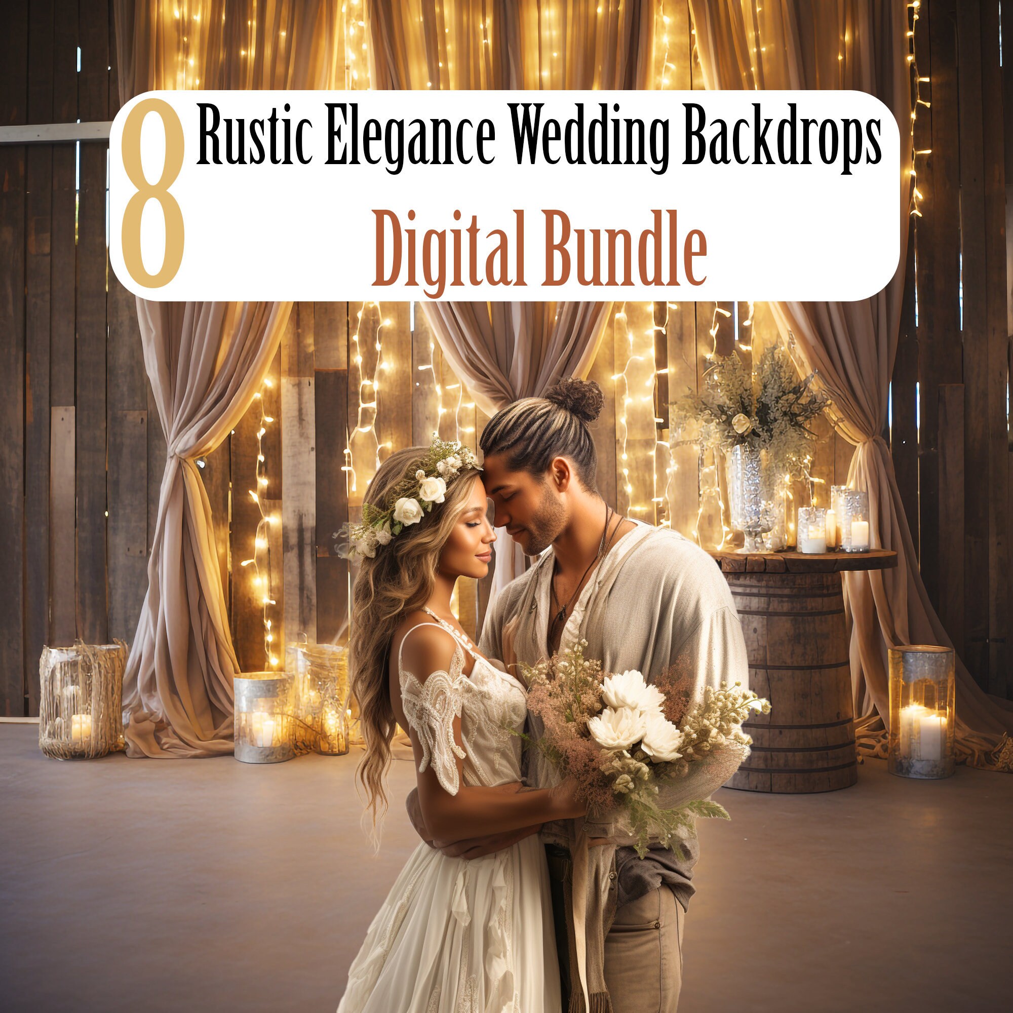 8 Rustic Wedding Backdrops HD Overlays Crafted for Vintage-inspired ...