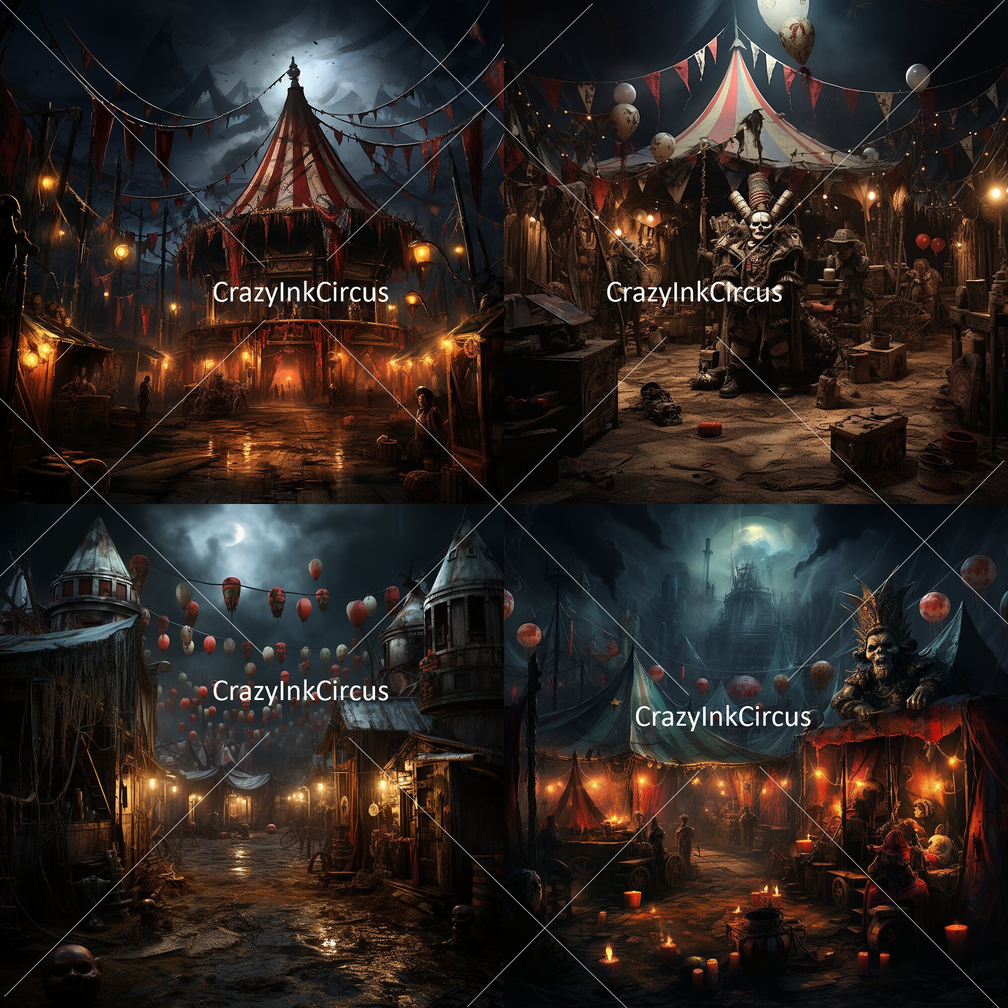 12 Creepy Carnival Backdrops: Circus Horror & Scary Clowns - Perfect ...