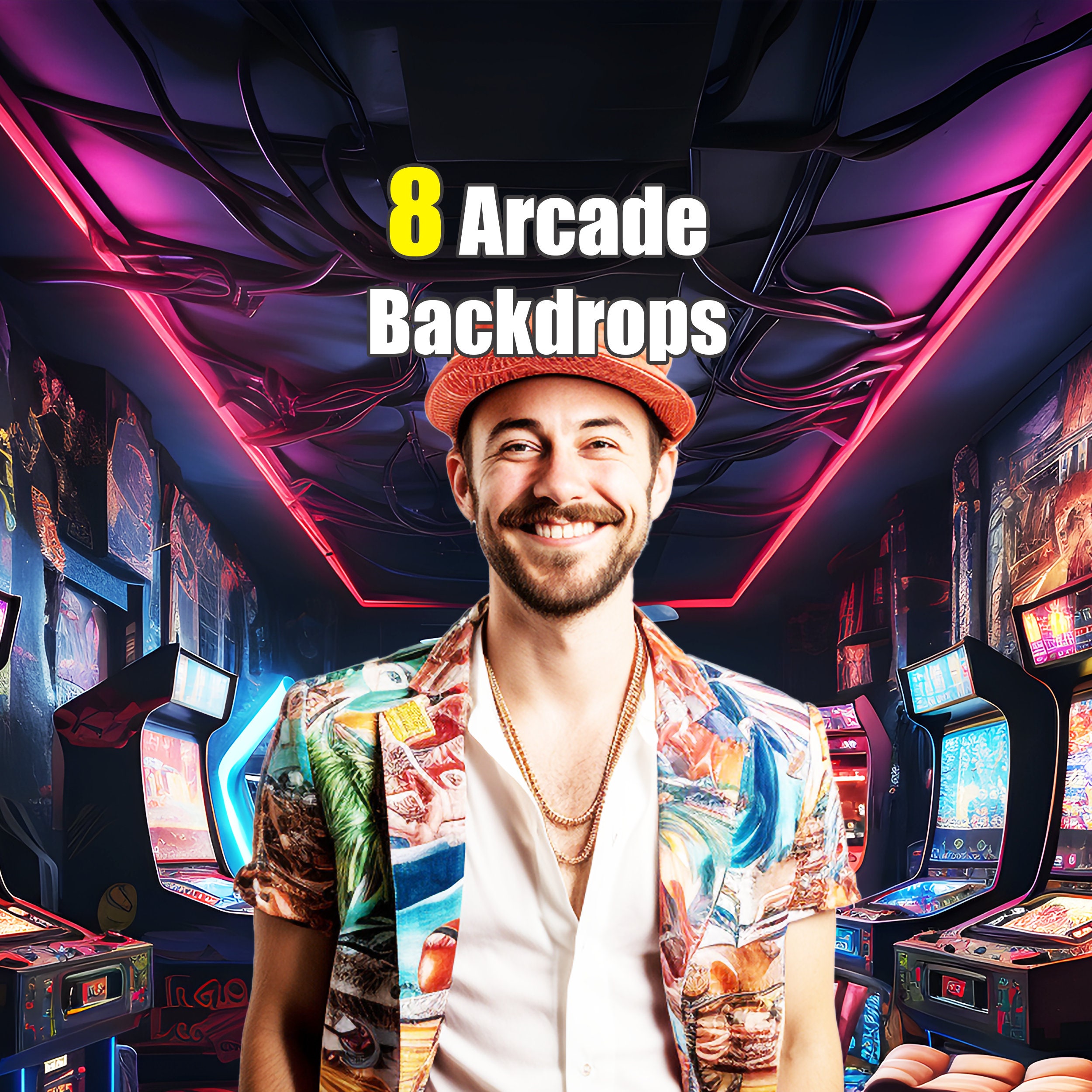 8 Digital Backdrops - Nostalgic Arcade Adventure Collection – Perfect ...