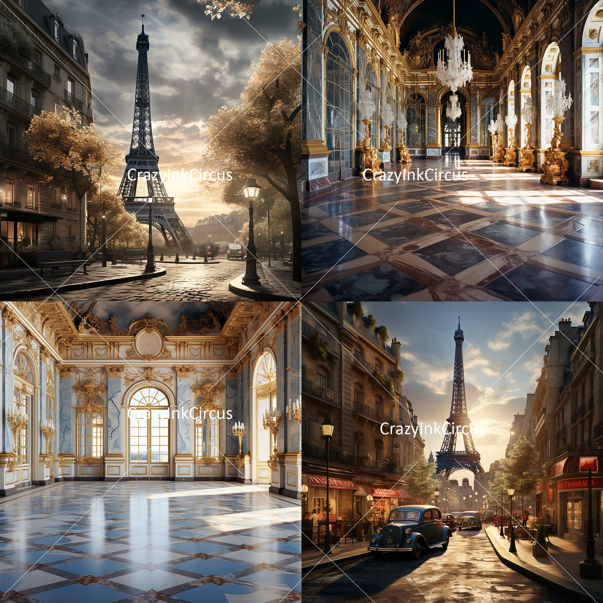 14 Visit Paris Vintage Backdrops - Vintage Cityscape Collection – Ideal ...