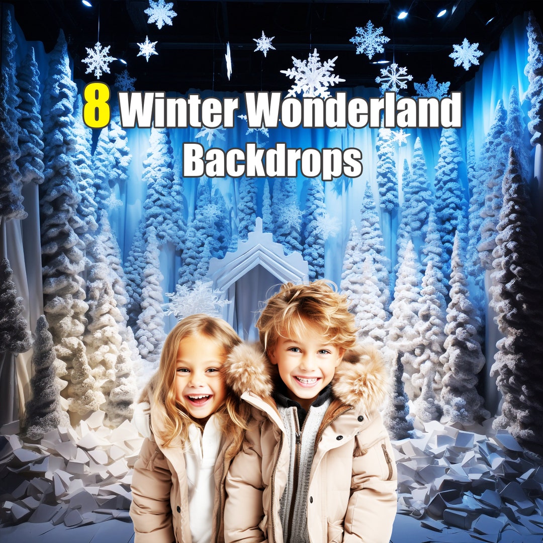 8 Winter Wonderland Backdrops - Christmas Overlays, Whimsical ...