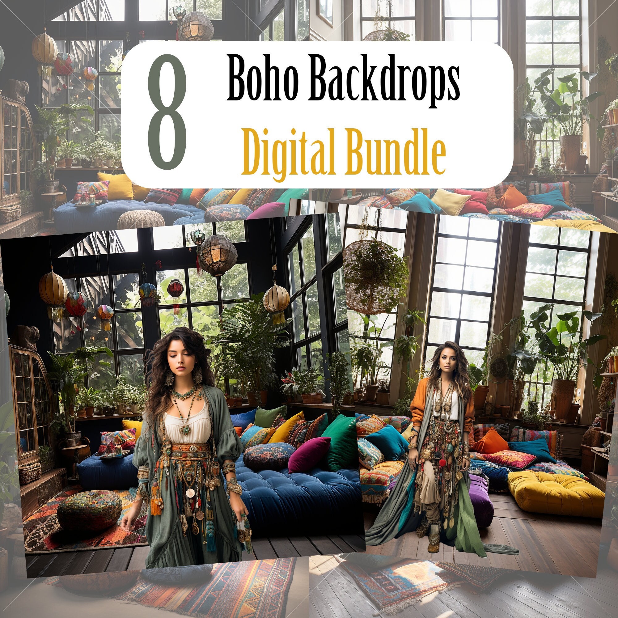 8 Digital Backdrops: Bohemian Dream Room Collection Ideal - Etsy